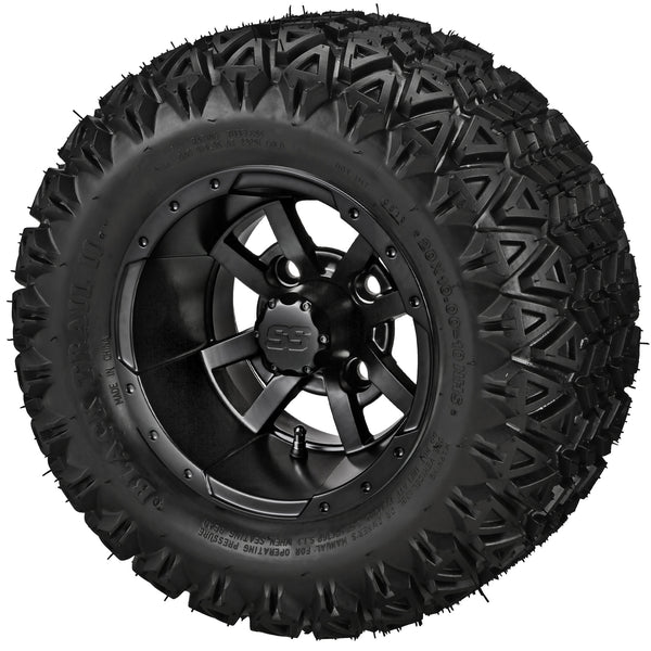 LSI 10" Maltese Cross Matte Black Wheel and Lifted Tire Combo - RM Cart
