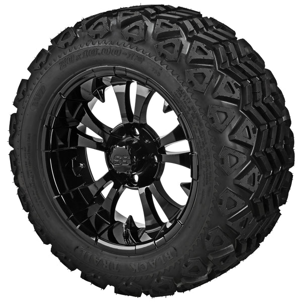 LSI 12" Warlock Gloss Black Wheel and Lifted Tire Combo - RM Cart