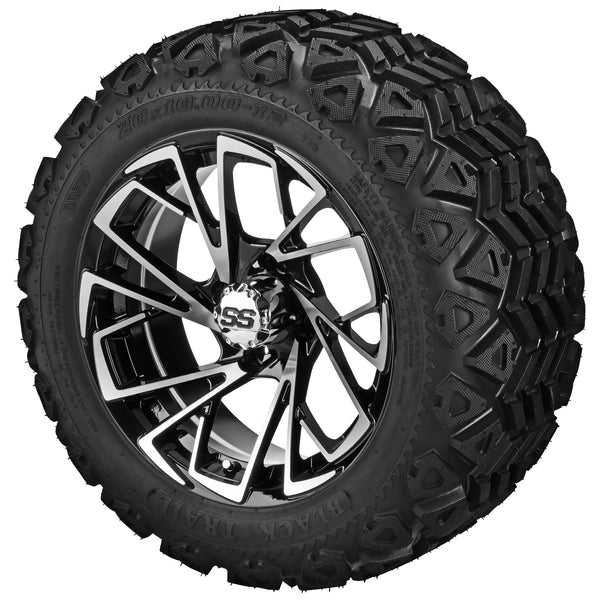 LSI 12" Stinger Black & Machined Wheel and Lifted Tire Combo - RM Cart