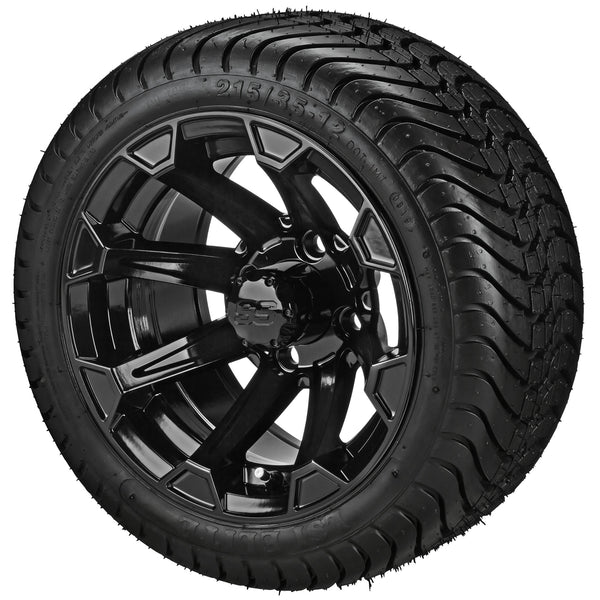 LSI 12" Viking Gloss Black Wheel and Low Profile Tire Combo - RM Cart
