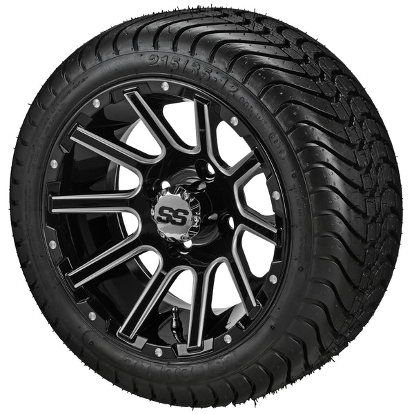 LSI 12" Venom Black & Machined Wheel and Low Profile Tire Combo - RM Cart