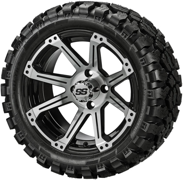 LSI 14" Rampage Black & Machined Wheel and Lifted Tire Combo - RM Cart